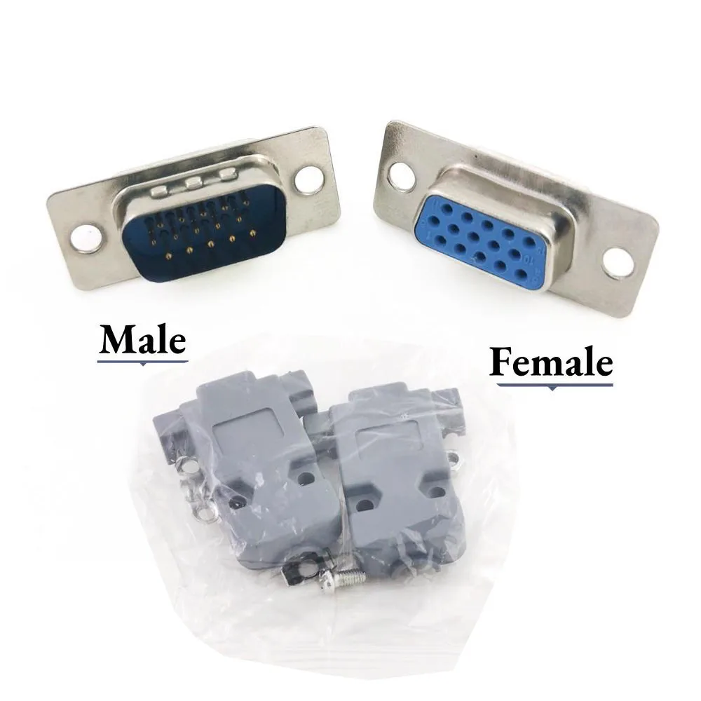 10 Sets Rs232 Parallel Serial Port Db15 3-rows 15 Pin D Sub 10pcs Male ...