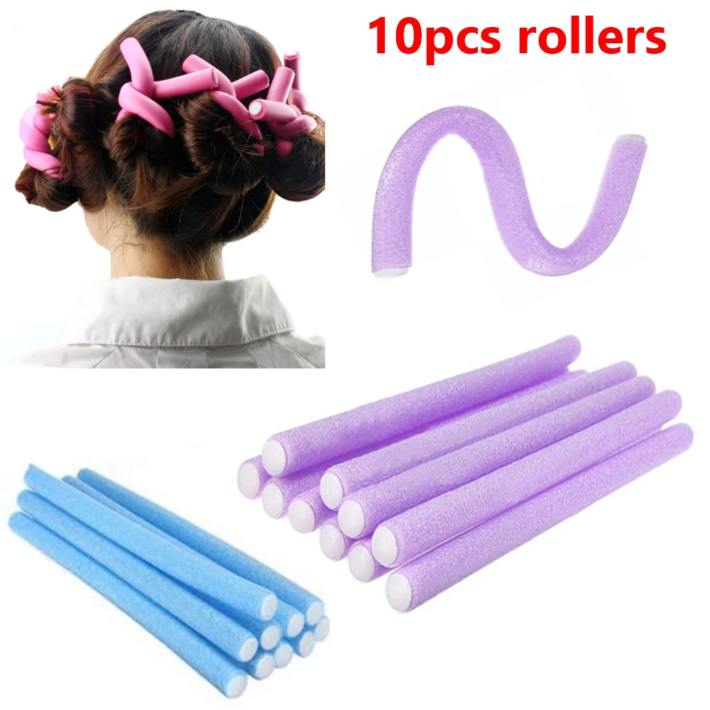 10pcs-Magic-Hair-Curlers-Rollers-Soft-Foam-Bendy-Hair-Rollers-DIY-Hair ...
