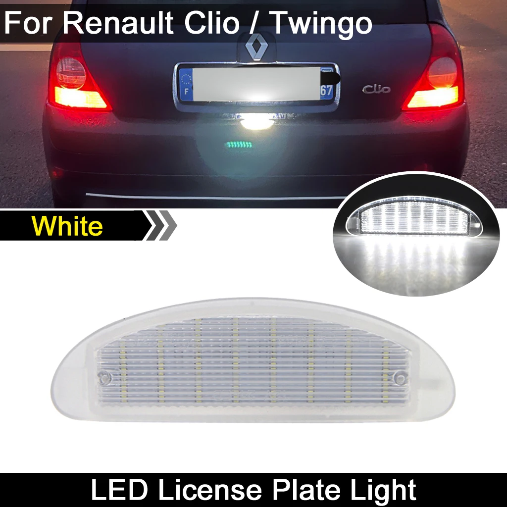For-Renault-Clio-2-Twingo-1-Car-Rear-White-LED-license-plate-light ...