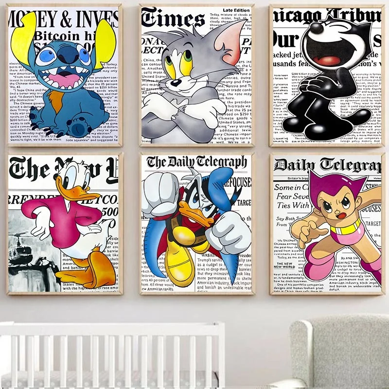 Disney-Anime-Canvas-Poster-Graffiti-Canvas-Painting-Cartoons-In-The ...