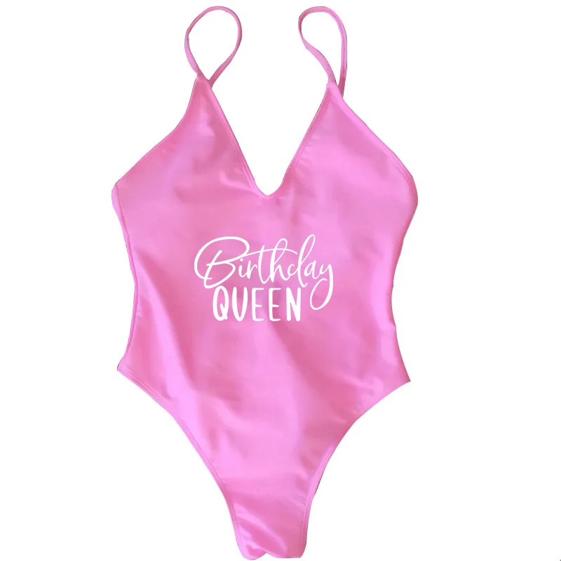 Sexy Wedding Bachelor Party Bathing Suit Swimsuits BIRTHDAY QUEEN&SQUAD ...