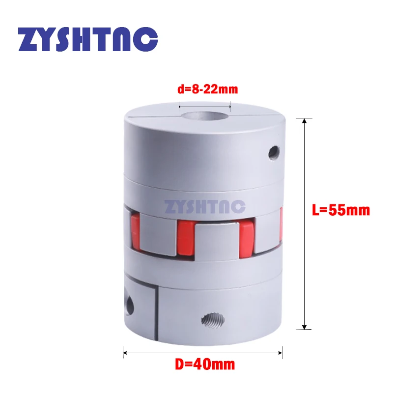 Acoplamiento-de-eje-Flexible-de-ciruela-de-aluminio-D40-L55-Conector-de-Motor-acoplador-Flexible ...