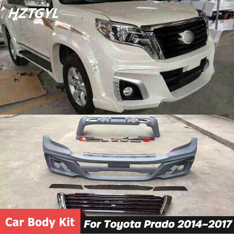 Frp Unpainted Car Body Kit Front Rear Bumper For Toyota Prado Facelift ...