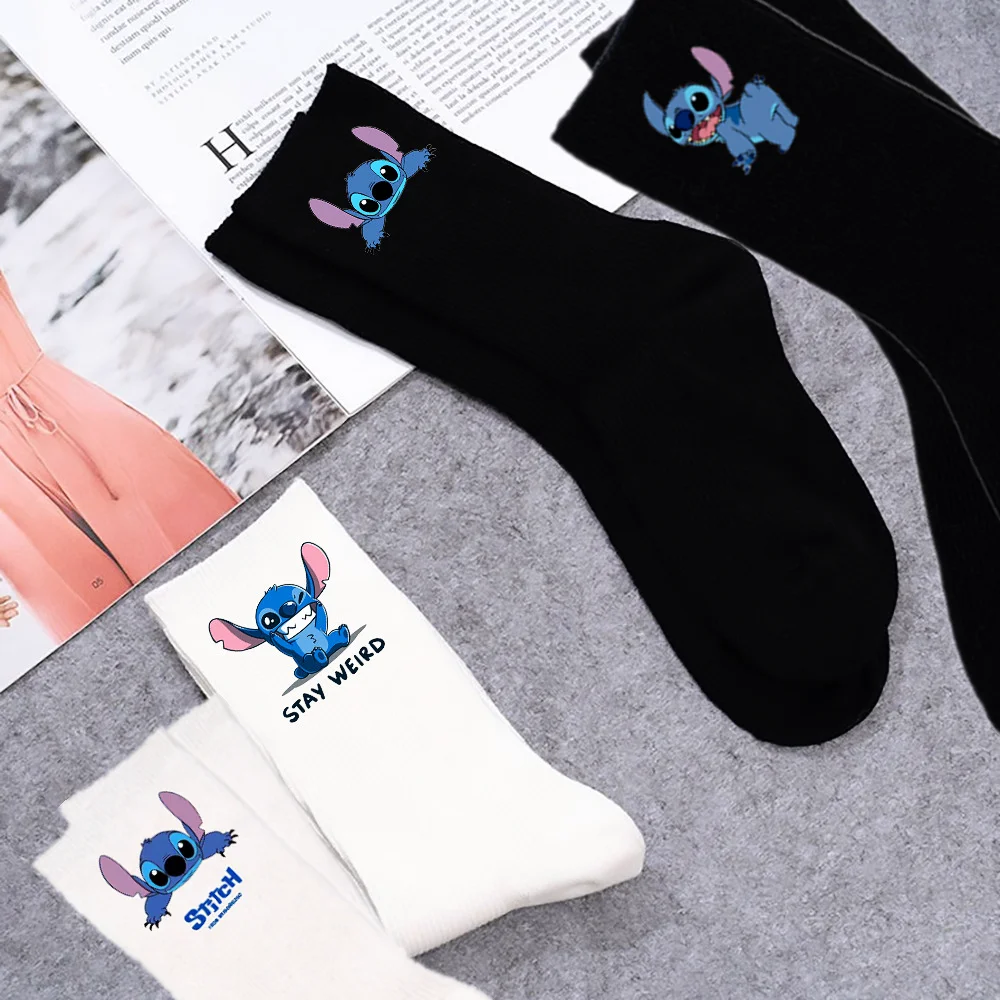 Disney-Cartoon-Stitch-Socks-Anime-Print-Cotton-Socks-Solid-Color-Men ...