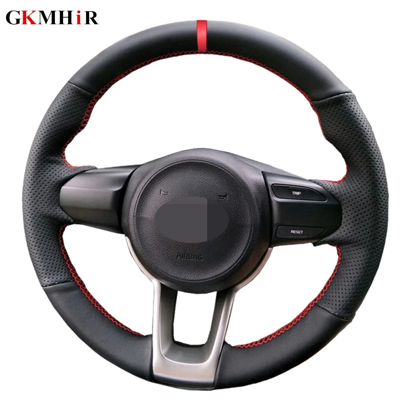 Black Artificial Leather Car Steering Wheel Cover For Kia Rio 2017 2018 ...