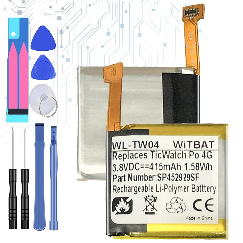 Sp452929sf Replacement Battery For Ticwatch Pro 4g Bluetooth Version ...