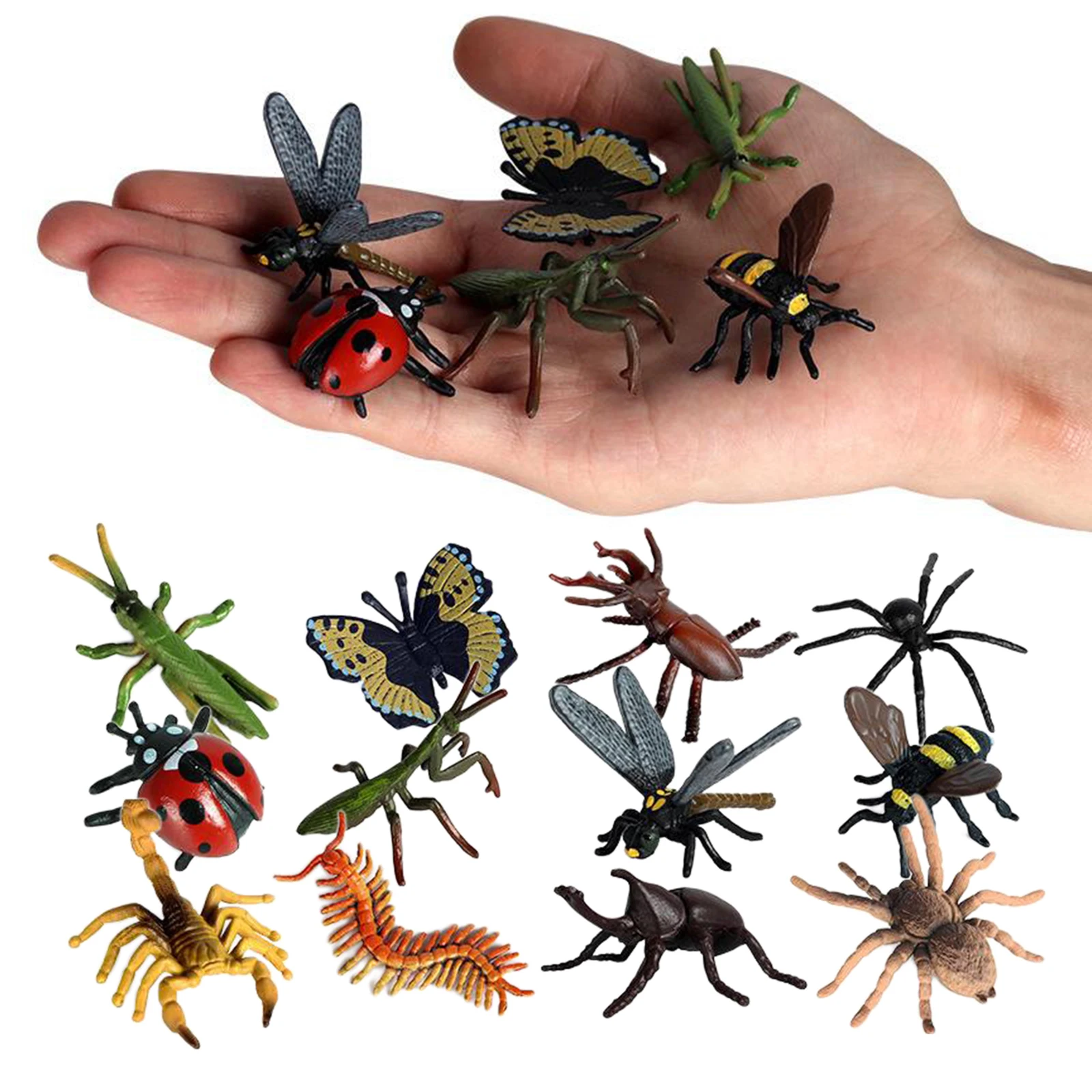 12pcs-Plastic-Realistic-Insect-Model-Figure-Toys-Bug-Scorpion-Bee ...