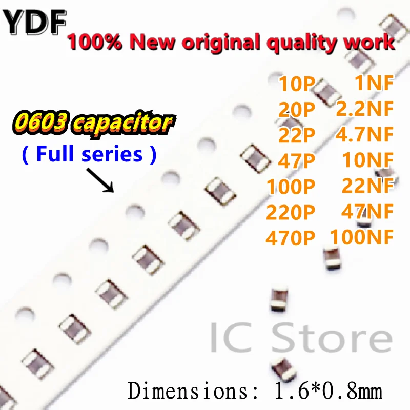 100pcs-100-New-0603-Capacitance-10P-20P-22P-47P-100P-220P-470P-1NF-2 ...
