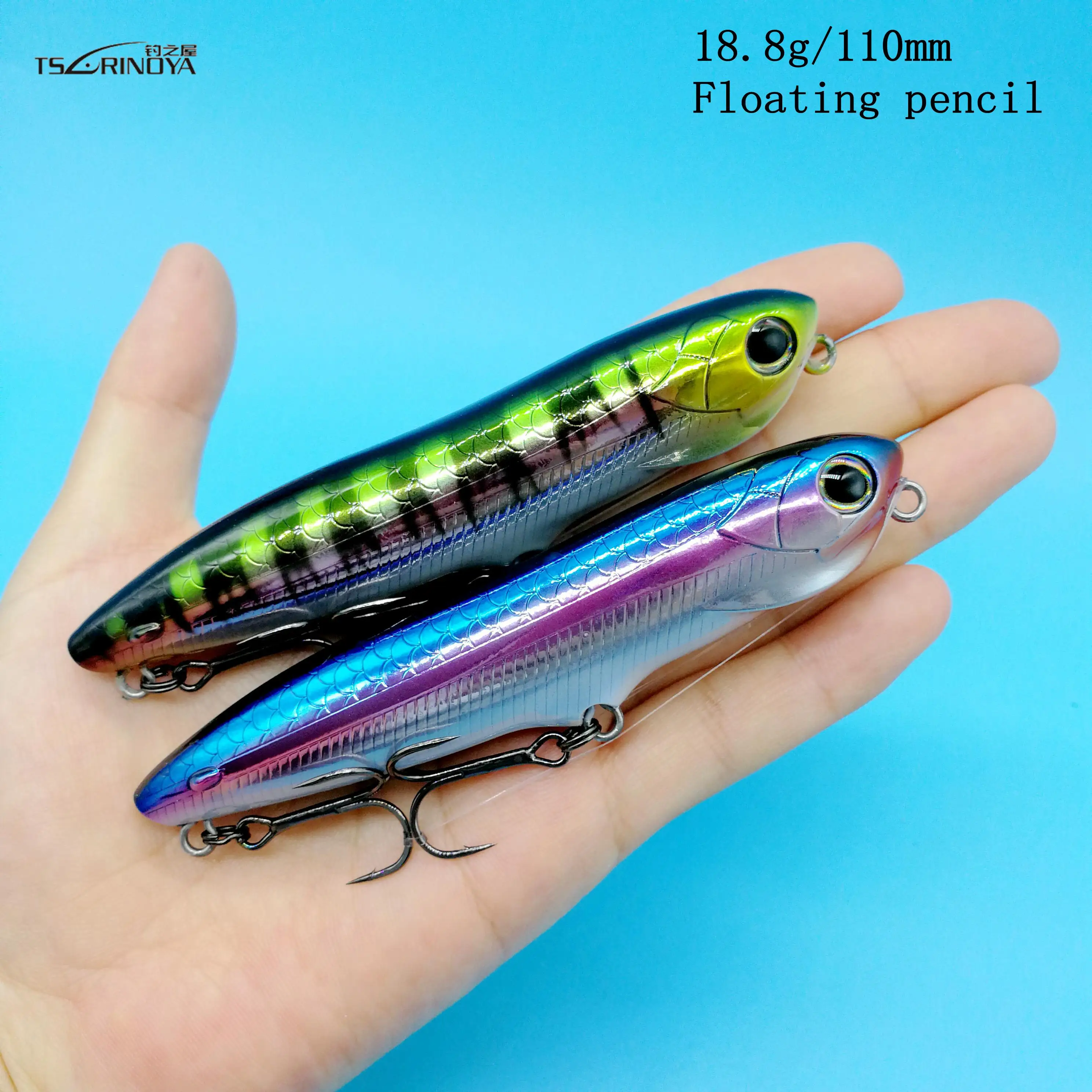 TSURINOYA 2pcs/Lot 2020 PENCIL NEW Fishing Bait 18.8g/110mm Topwater ...