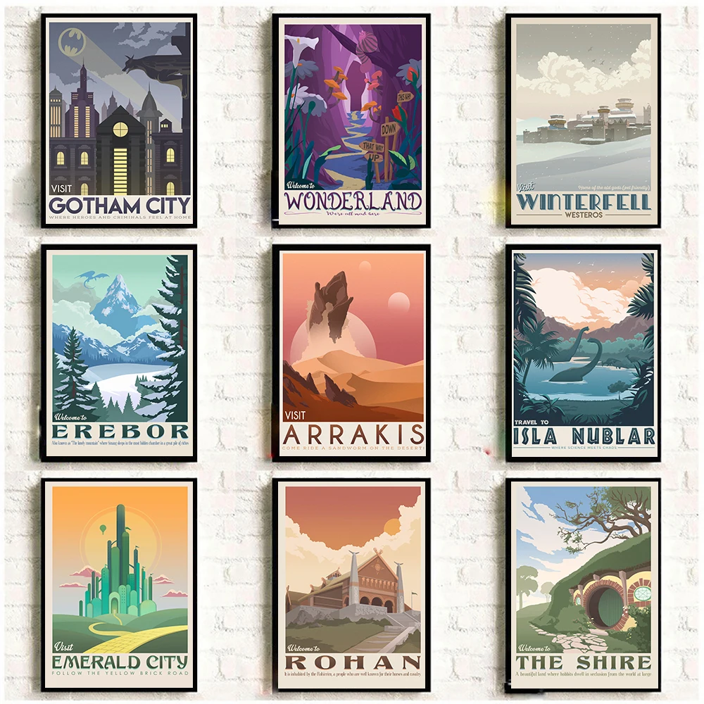 Famous-Movie-Wall-Art-Canvas-Painting-Rohan-Arrakis-Landscape-Posters ...