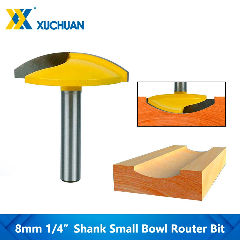 1pc 6.35/8mm Shank Small Bowl Router Bit - 1-1/2" Radius - 1-3/4" Wide ...