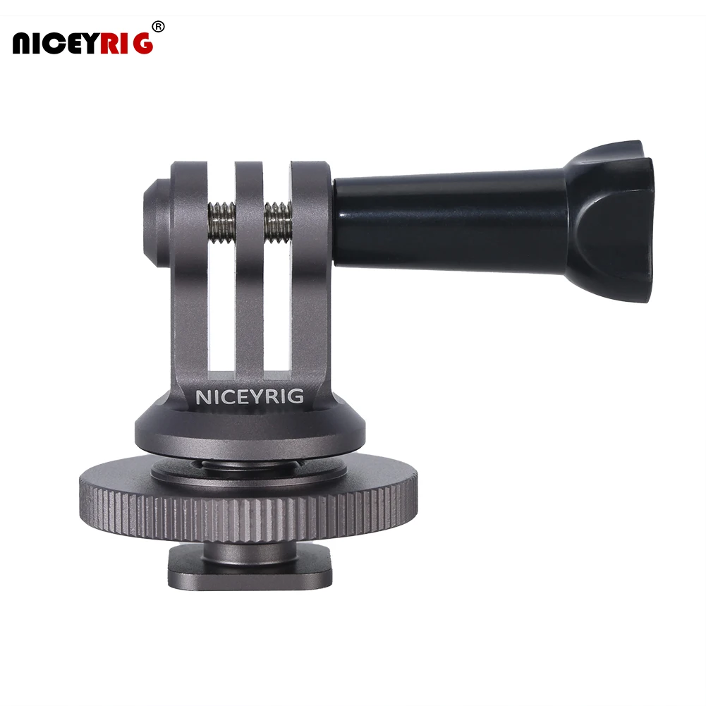 Niceyrig Action Camera Tripod Mount Cold Shoe(Hot Shoe) Adaptor for ...