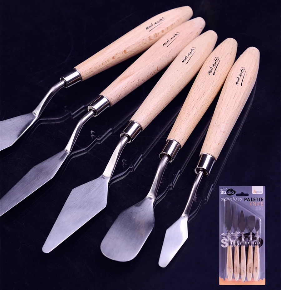 5pcs-set-Arts-Professional-Stainless-Steel-Scraper-Kit-Palette-Knife ...