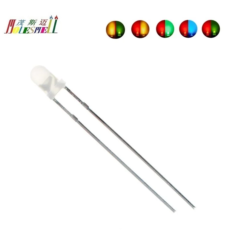 LED-bicolor-de-3mm-2-pines-rojo-amarillo-azul-rojo-Verde-amarillo-verde ...