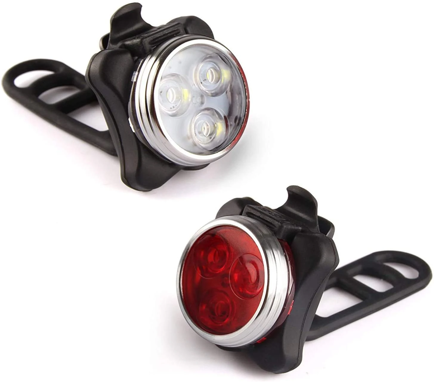 1pcs Usb Rechargeable Bike Light ,super Bright Front Headlight And Rear ...