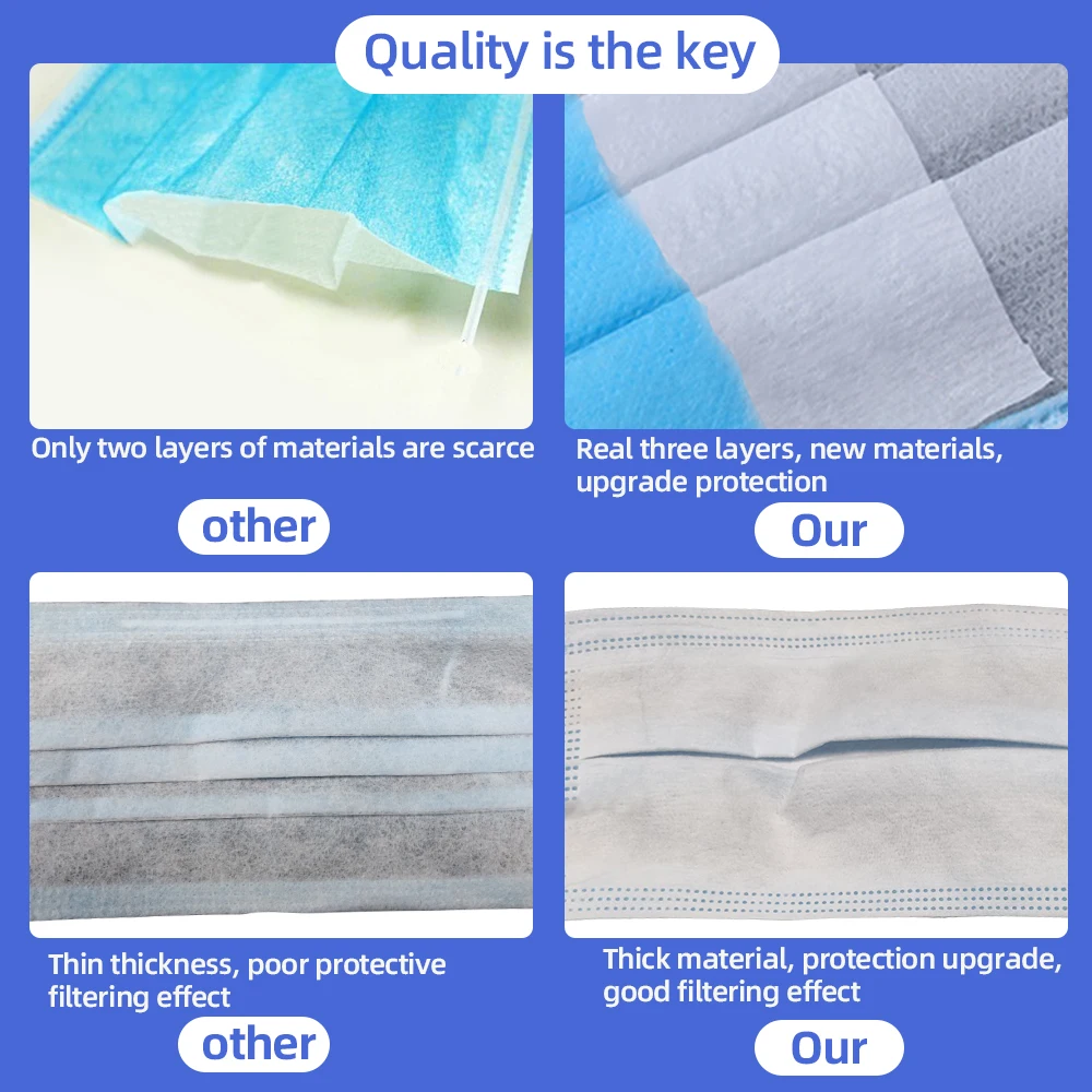 PM2.5 3 layers Masks Anti Virus Dust Formaldehyde Bacteria Proof Foul ...
