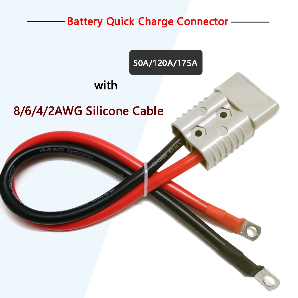 50A/120A/175A 600V Dubbele Pole Connectoren Met Siliconen Kabel Voor Elektrische Auto Batterij ...