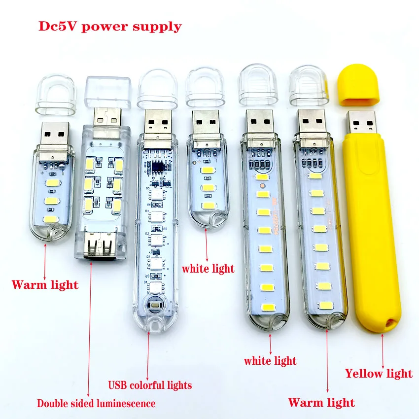 Lampu LED USB Portabel Mini 5V SMD5730 Lampu Meja Senter Lampu Malam ...