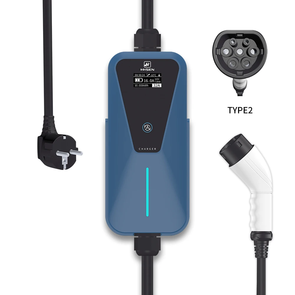 Type1/Type2 16A 240V 3.84KW Single Phase Portable EV Charger Cable ...