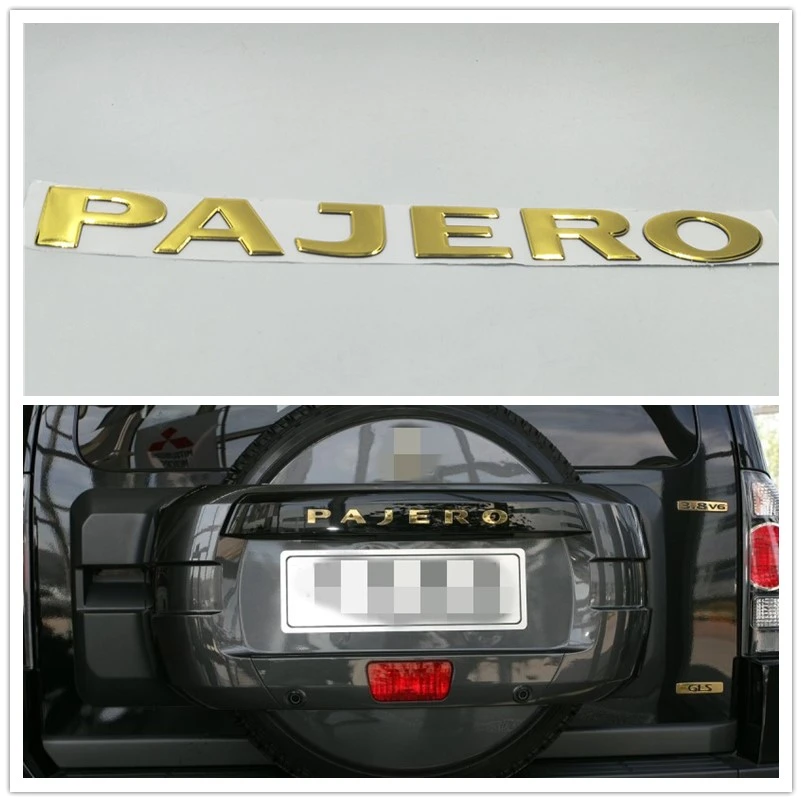 For PAJERO Gold 3D Letters Rear Boot Trunk Tailgate Emblem Nameplate ...