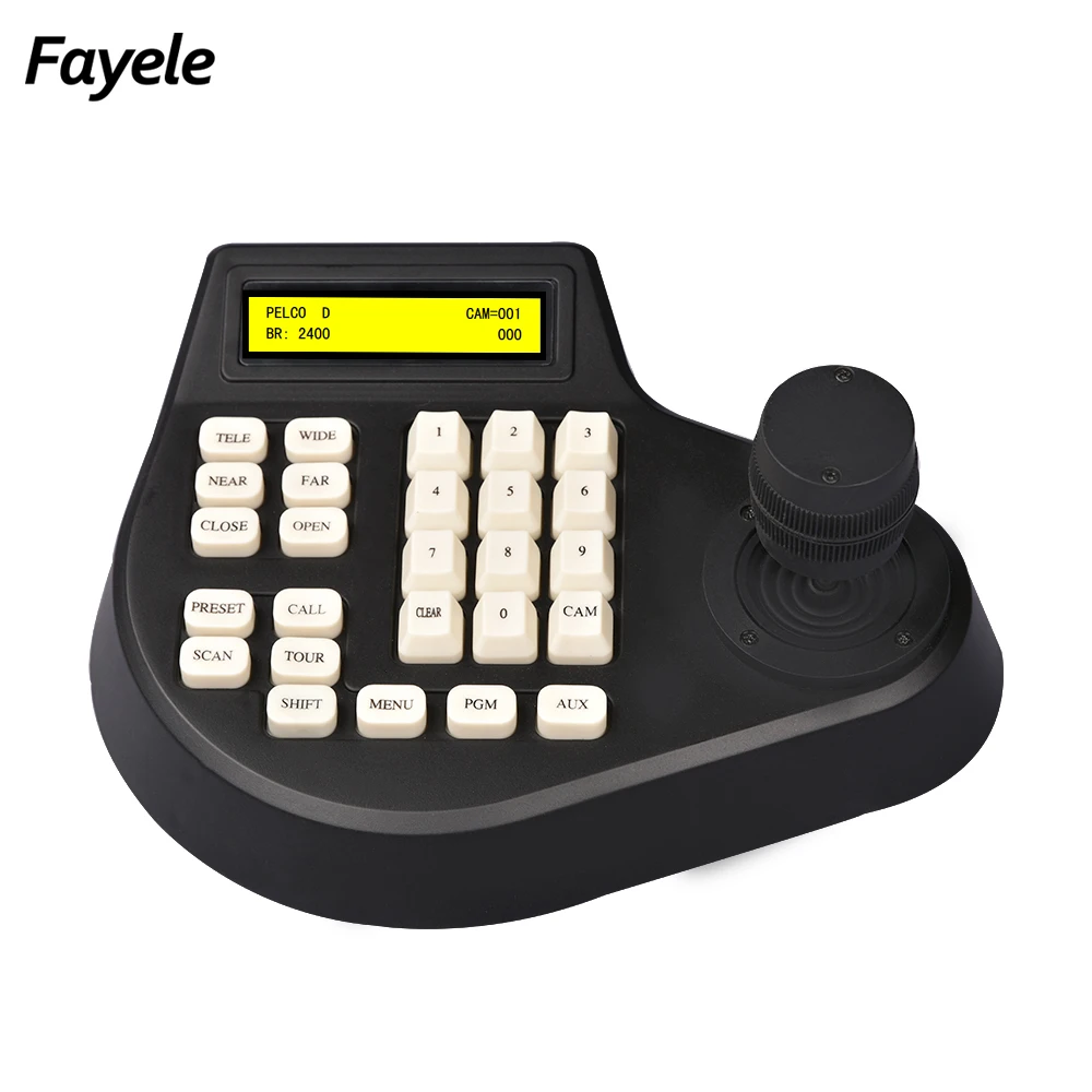 3D 3 Axis Joystick Analog Keyboard Controller RS485 PELCO D/P with LCD ...