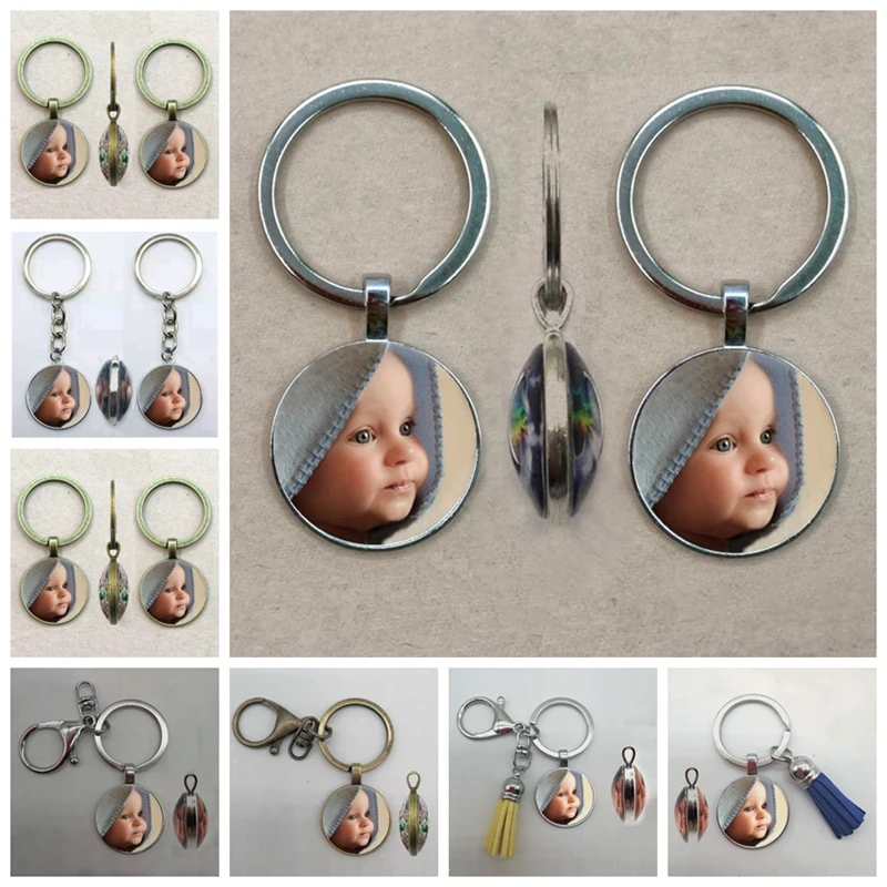 DIY-double-sided-custom-keychain-baby-parent-child-baby-surname-family ...
