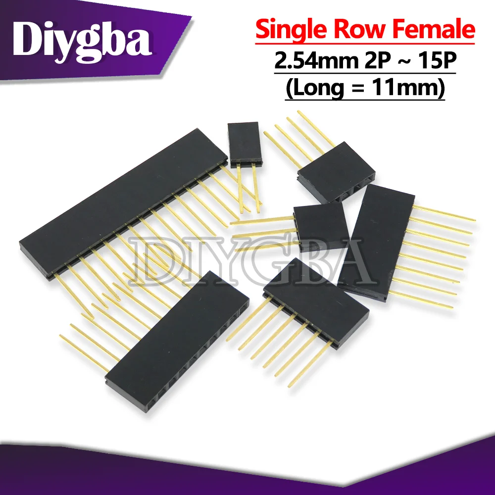 10PCS-Single-Row-Female-PIN-PCB-Board-Pin-Header-socket-Connector-2P-3P ...