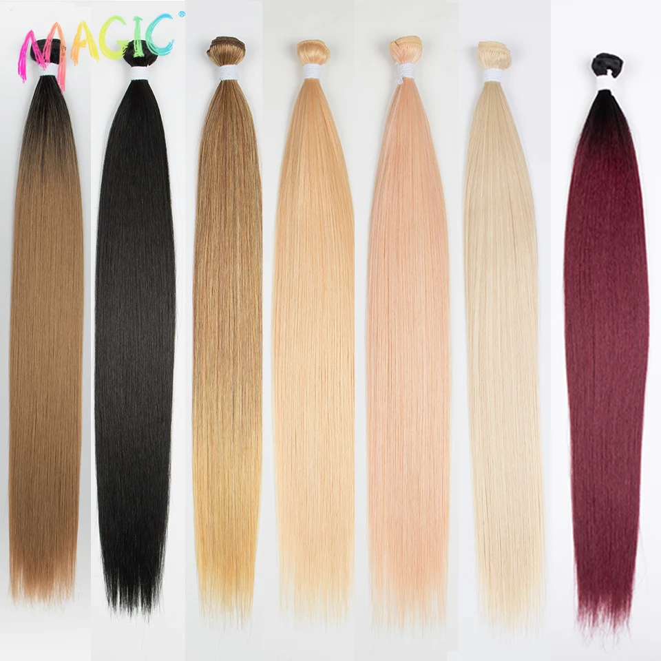 Magic Super Long Straight Hair Extensions Ombre Blonde Hair Bundles ...