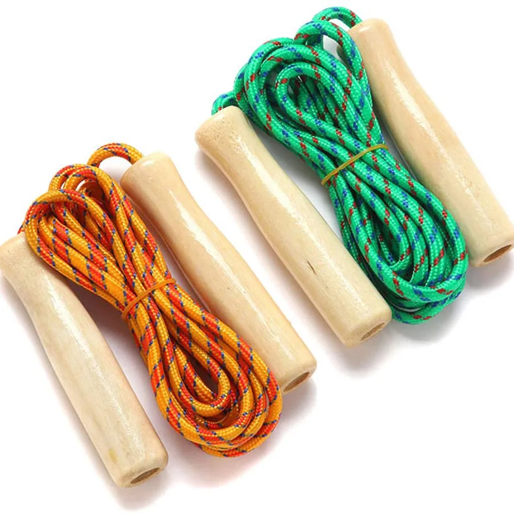 Wooden Handle Jump Rope Skipping Rope for Kids Exercise Jumping Game ...