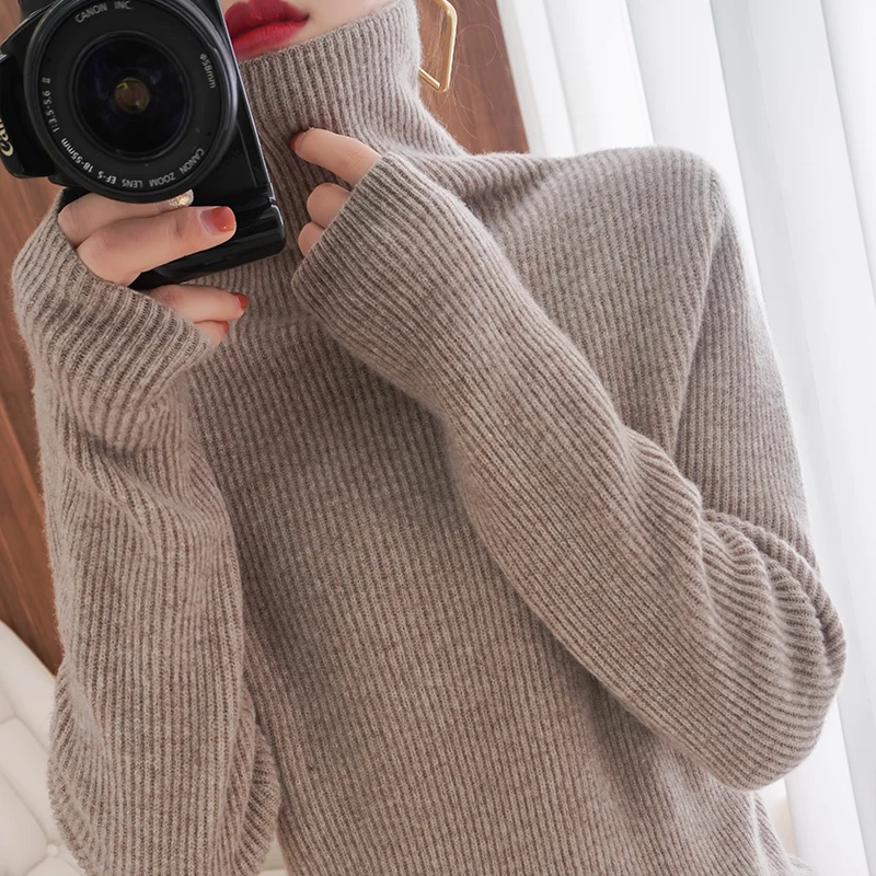 Autumn-Winter-Cashmere-Sweater-Women-turtleneck-Pullovers-Casual ...