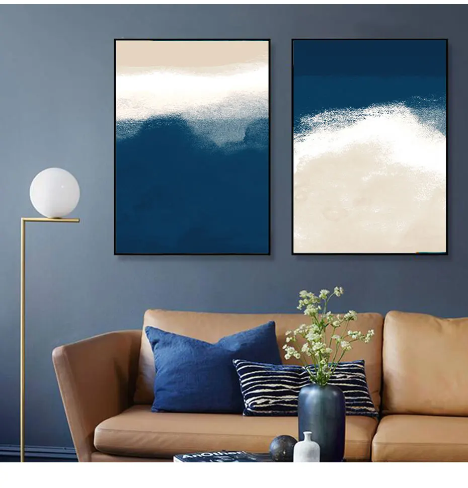 Deep Blue Painting For Living Room