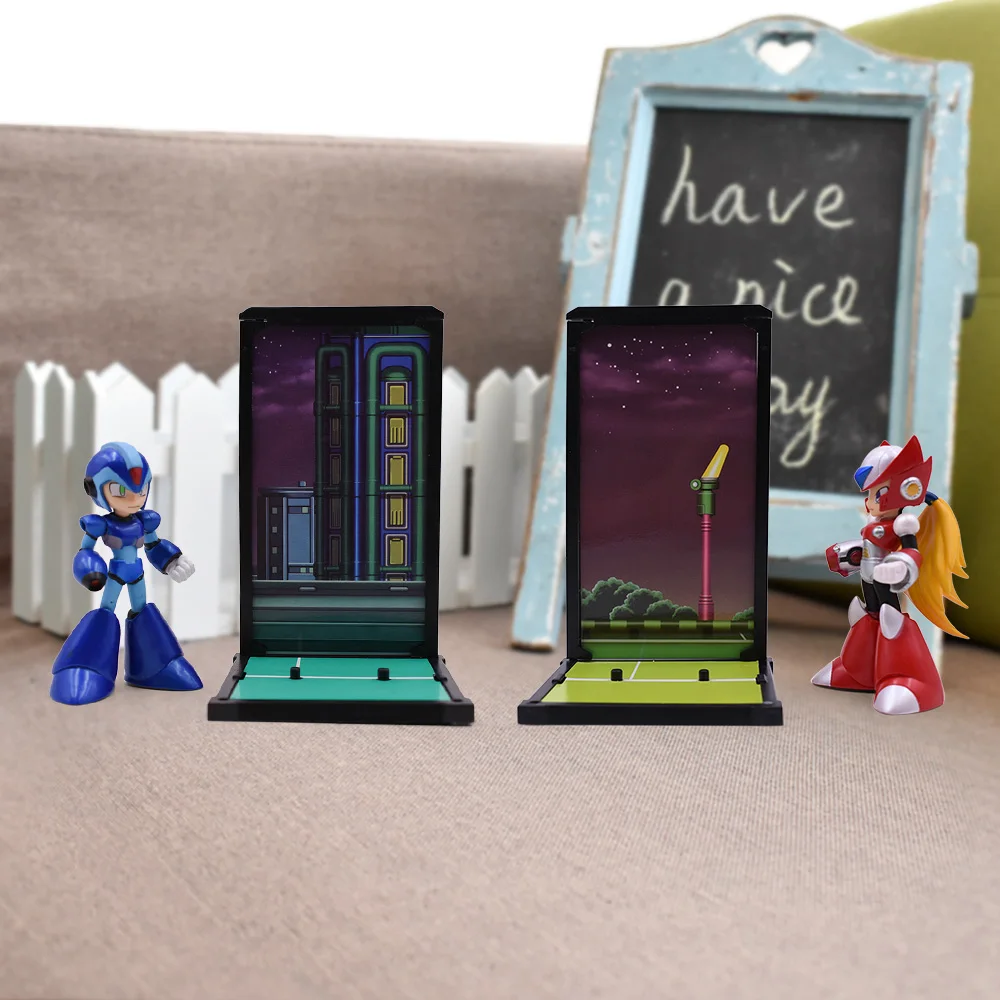 2 sets/lot 4'' Mega Man Figure Toy Megaman Rockman Blue 016 Red 017 ...