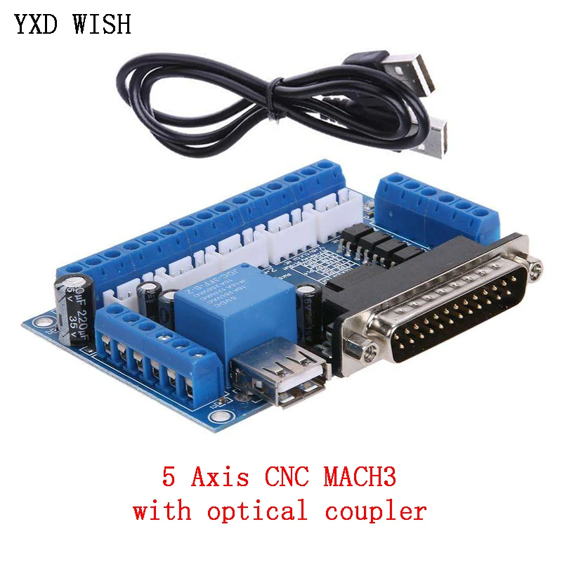 [ส่งฟรี] MACH3 CNC Breakout Stepper Motor Board อินเตอร์เฟซพร้อมสาย USB ...