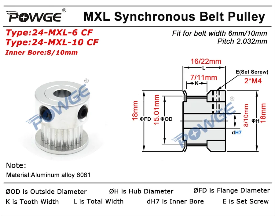 유형: 24-MXL-6 BF 및 24-MXL-10 BF