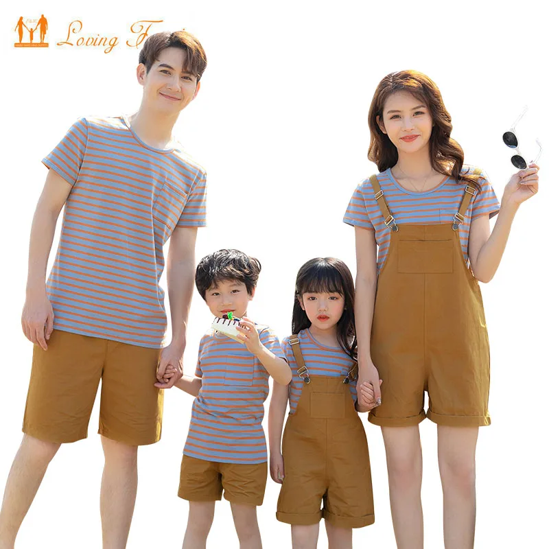 Family-Clothing-Summer-Mother-Daughter-Overalls-Father-Son-T-Shirts ...