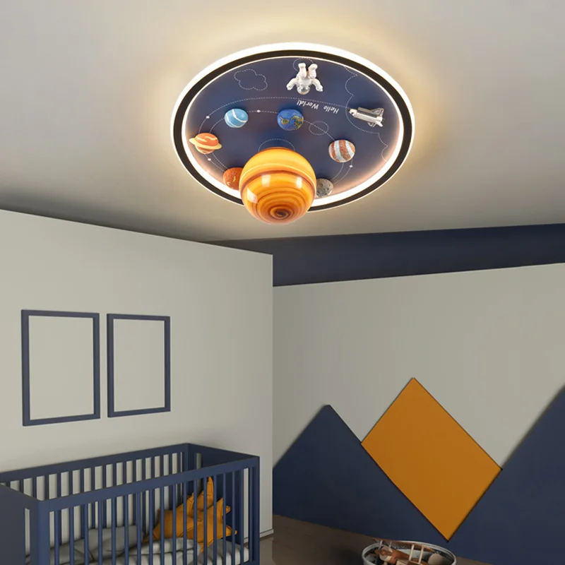 Creative Space Ceiling Light With Astronaut Planet Fixtures Ac 220v 50w ...