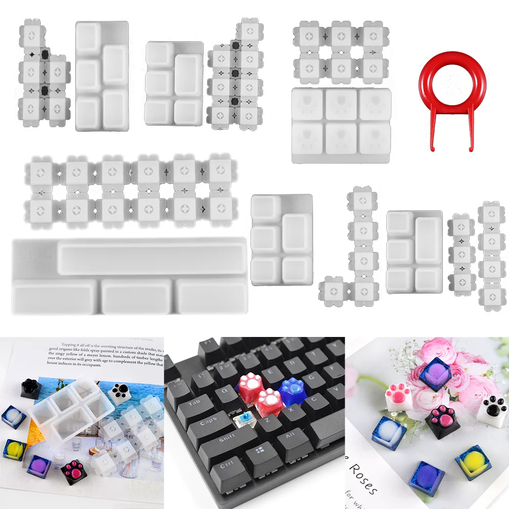 Manual DIY Mechanical PC Keyboard Key Cap Silicone Mold UV Crystal ...