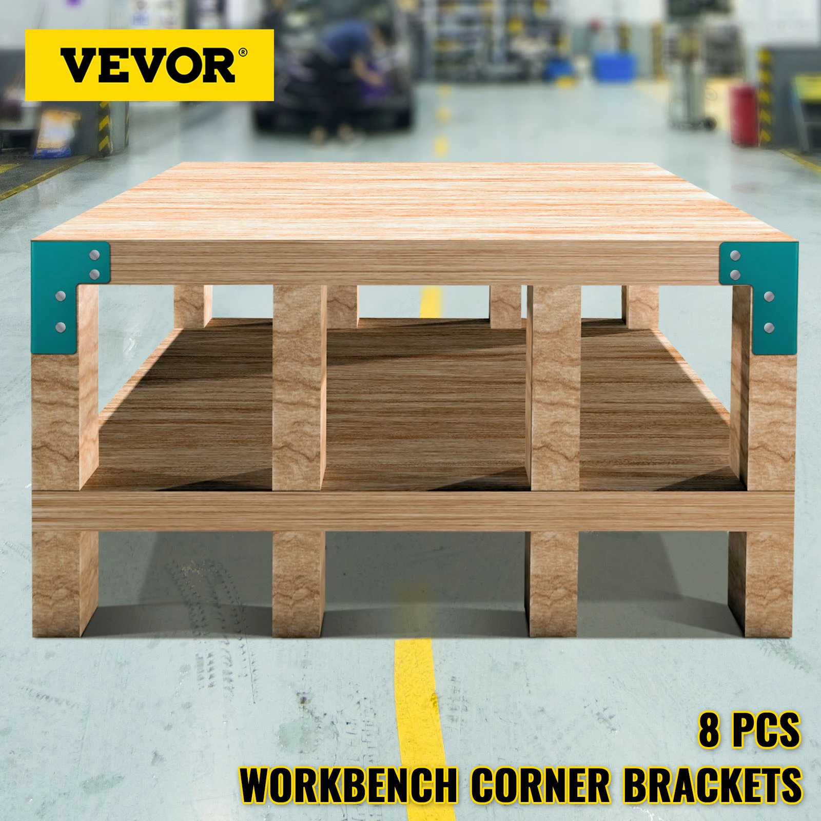 VEVOR 8pcs Workbench Corner Bracket Kit 5MM Sturdy Steel Bracket Kit ...