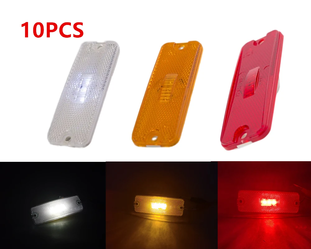 Reflector de luces LED rectangulares, luz de freno trasero, marcador ...