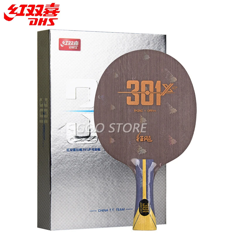 DHS 301 301X Table Tennis Racket 40+ Ball 5 Ply Wood + 2 Ply Fiber Off+ ...