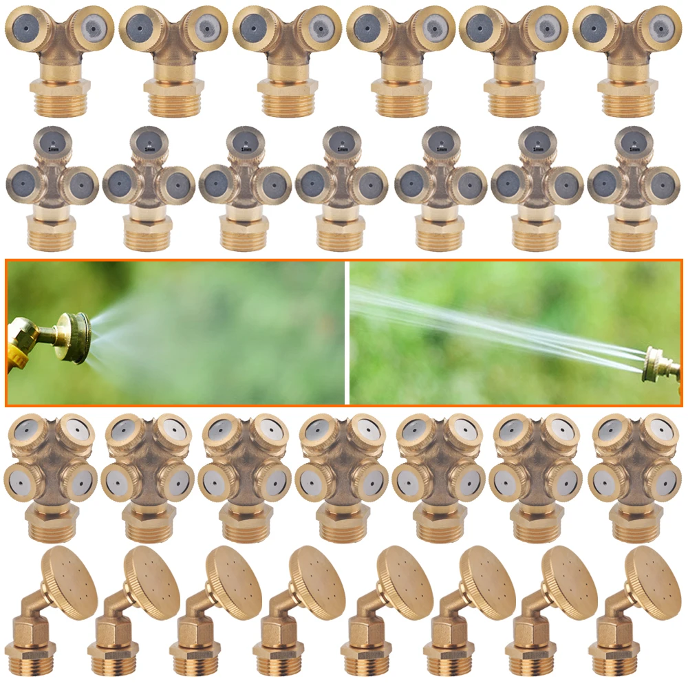 PULVERISATEUR,G--Buse de pulvérisation en laiton, 1 8 trous 1-4 "1-2" 3-4 ", Irrigation de ...