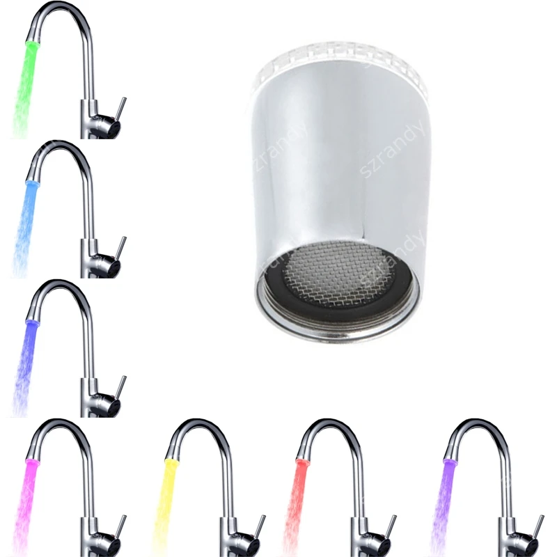 Brass New Fashion LED Water Faucet Stream Light 7 Colors Changing Glow ...