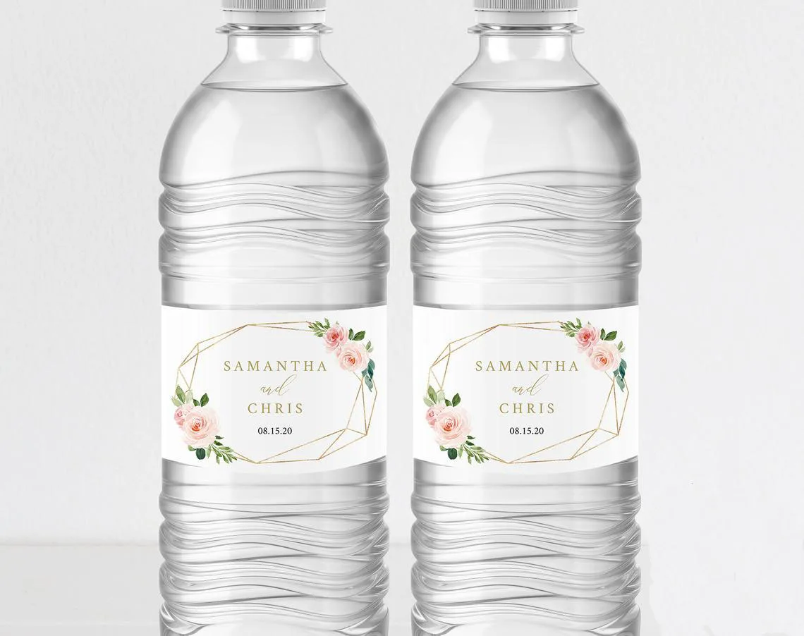 Wedding Water Bottle Label Template
