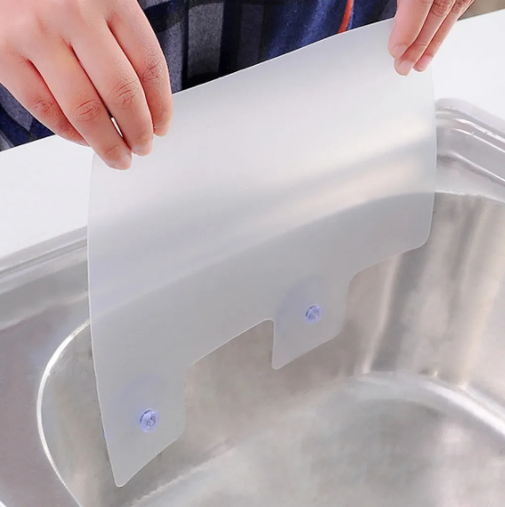 Water Splash Guard Home Water Baffle Suction Cup Kitchen Sink Washed ...