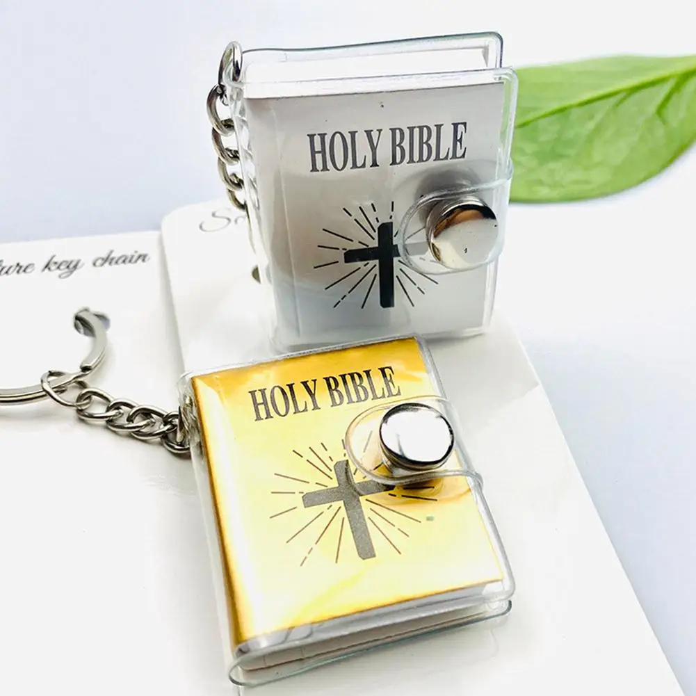 Cute-Mini-English-HOLY-BIBLE-Keychains-Religious-Christian-Cross ...