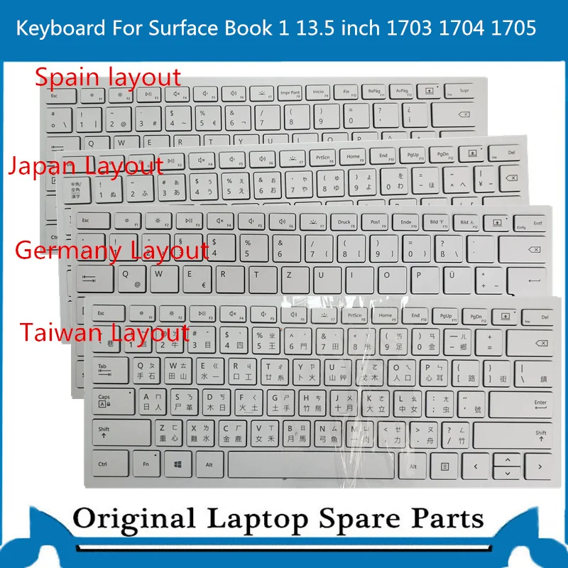 Original Keyboard for Microsoft Surface Book 2 13.5 Inch KB Germany ...