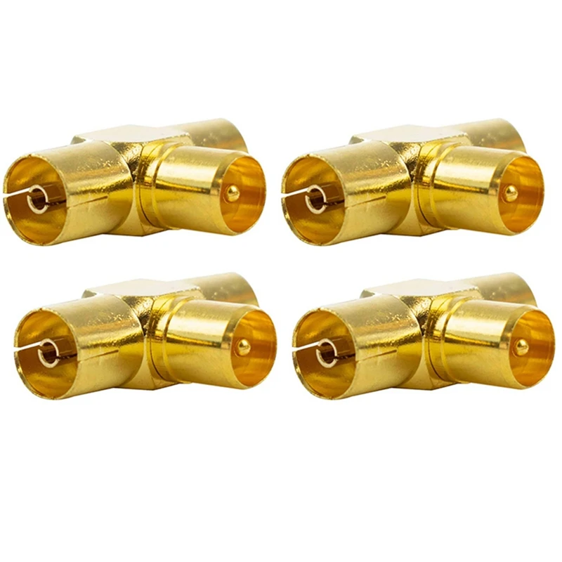 RISE 4Pcs 남성 두 여성 안테나 분배기 TV 동축 어댑터 커플러 2 웨이 공기 분배기 실내 TV 안테나|C타입 어댑터 ...