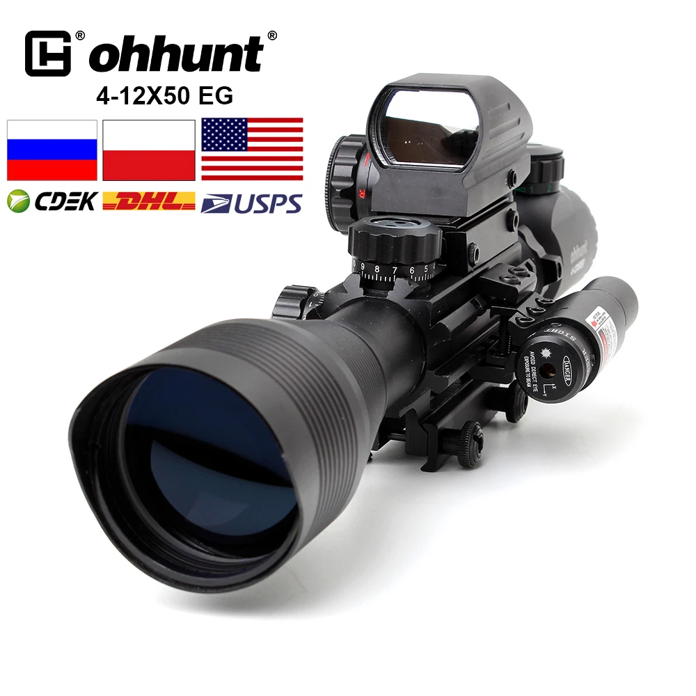 Tactical Ohhunt 4-12x50 Illuminated Rangefinder Reticle Holographic 4 ...