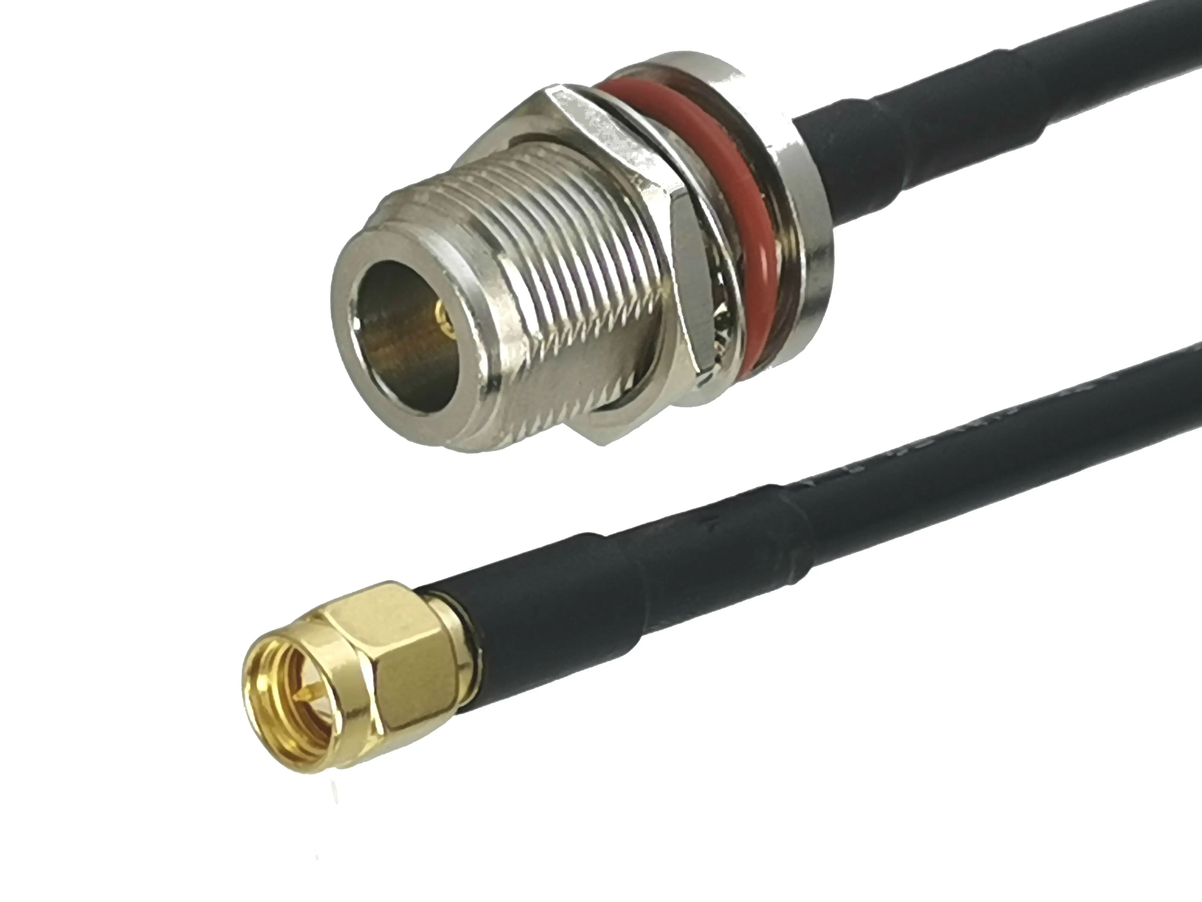 1pcs Rg58 Sma Male Plug To N Female Jack Bulkhead Nut Connector Rf ...
