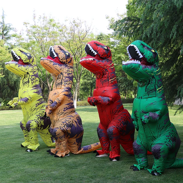 Pripučiamas T-Rex dinozauro kostiumas vaikams ir suaugusiems – Grizk.lt
